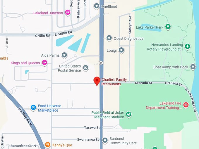 16. charlie's family restaurant map
