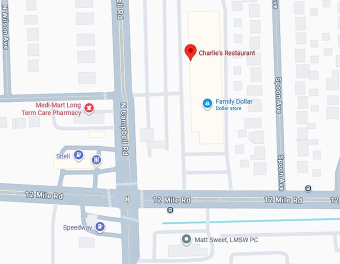 16. charlie’s restaurant map