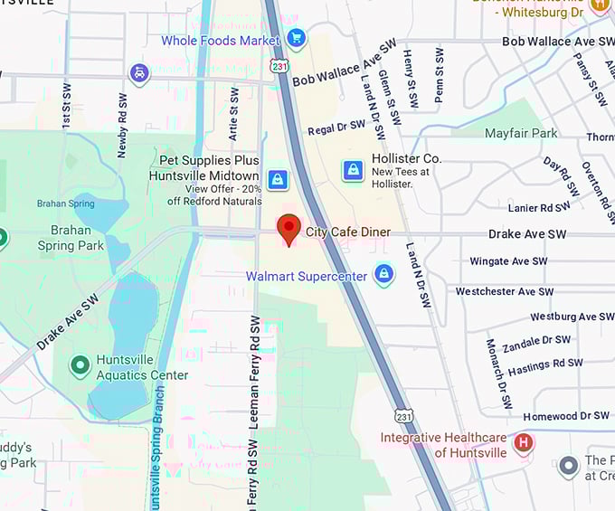 city cafe diner map