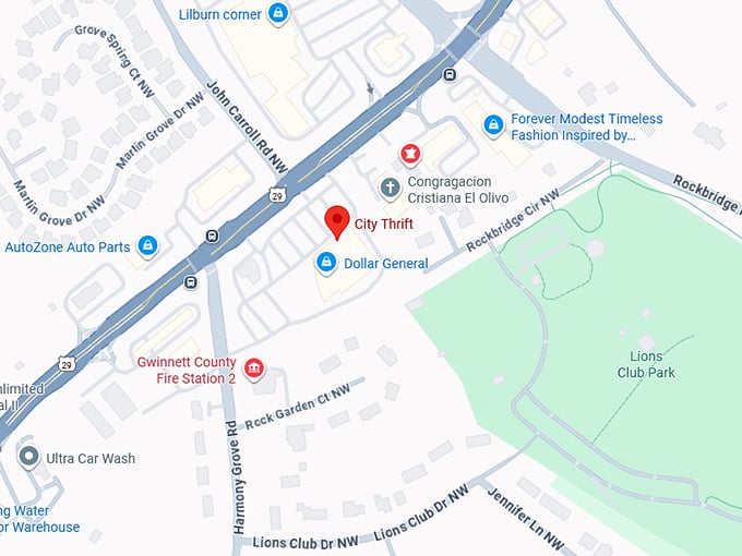 16. city thrift (5570 lawrenceville hwy ste a) map