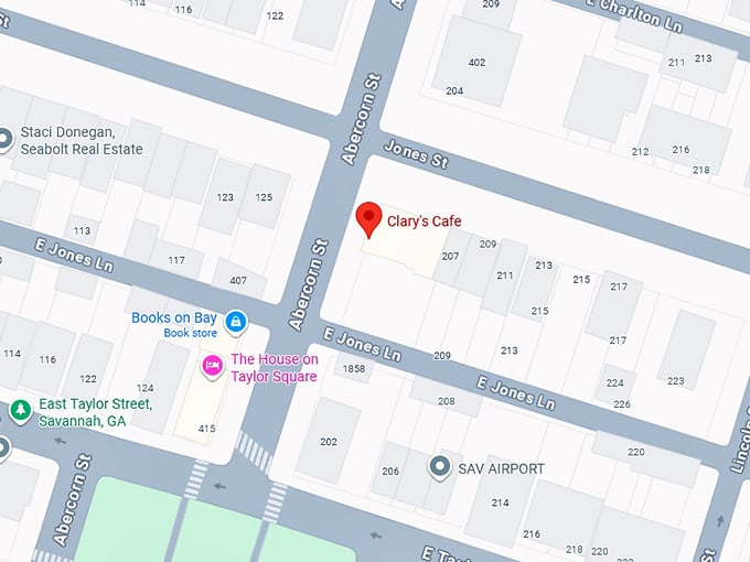 16. clary's cafe map