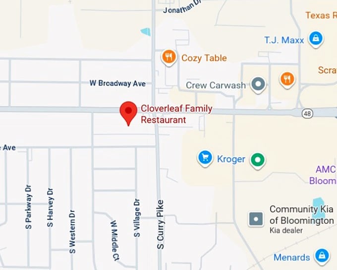 16. cloverleaf family restaurant map