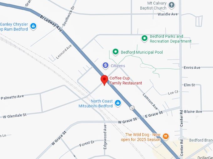 16. coffee cup family restaurant map