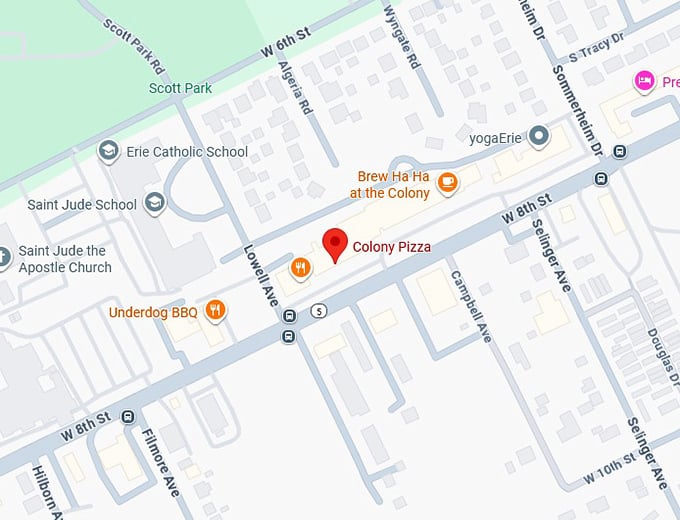 colony pizza map