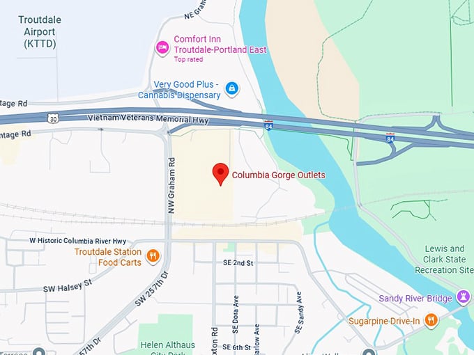 16. columbia gorge outlets map