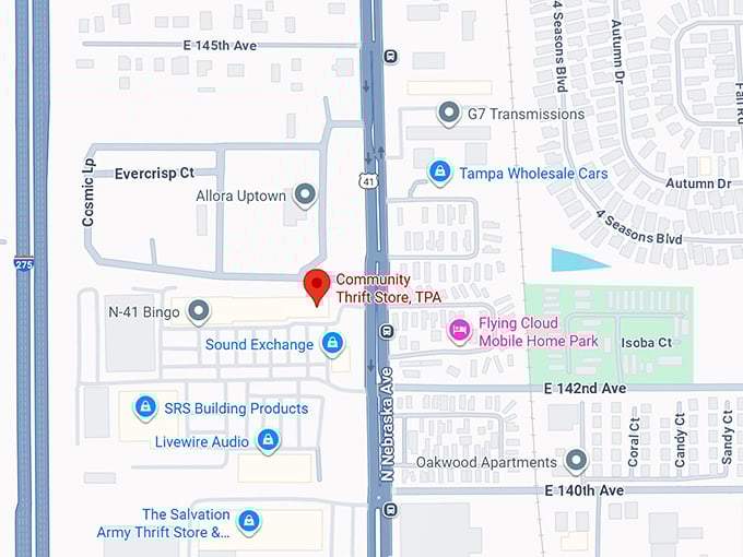 16. community thrift store, tpa map