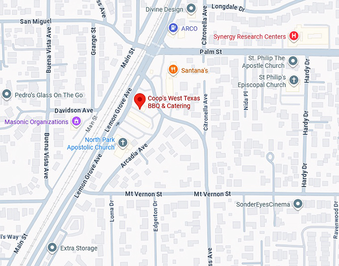 16. coop’s west texas bbq & catering map