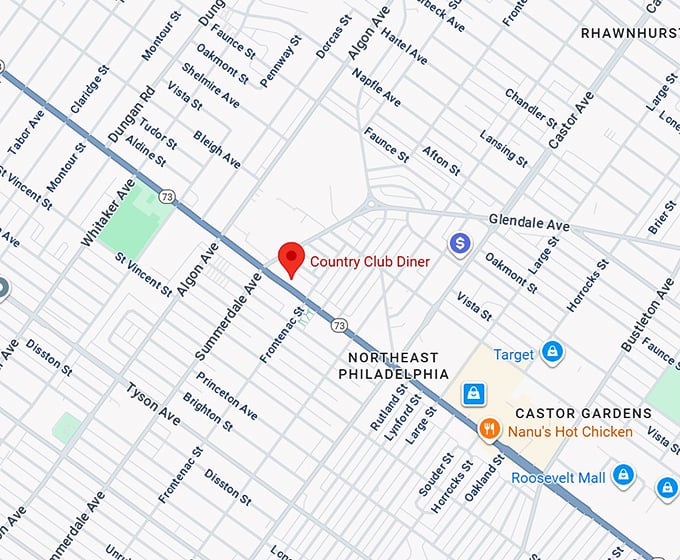 16. country club diner map