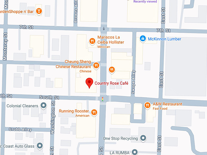 16. country rose café map