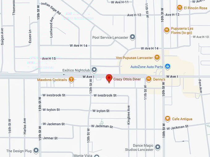 16. crazy otto’s diner (1228 w ave i) map