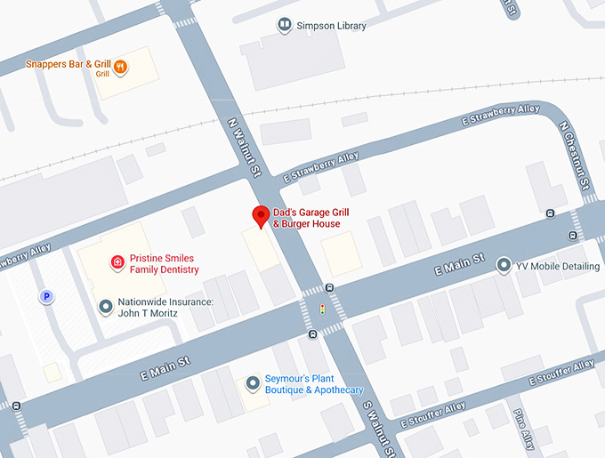 16. dad’s garage grill & burger house map