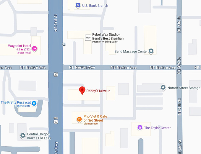 16. dandy’s drive in map