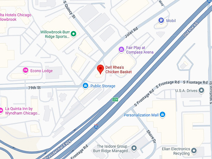16. dell rhea’s chicken basket map