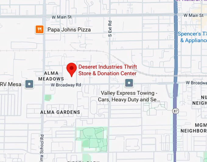 deseret industries thrift store & donation center map