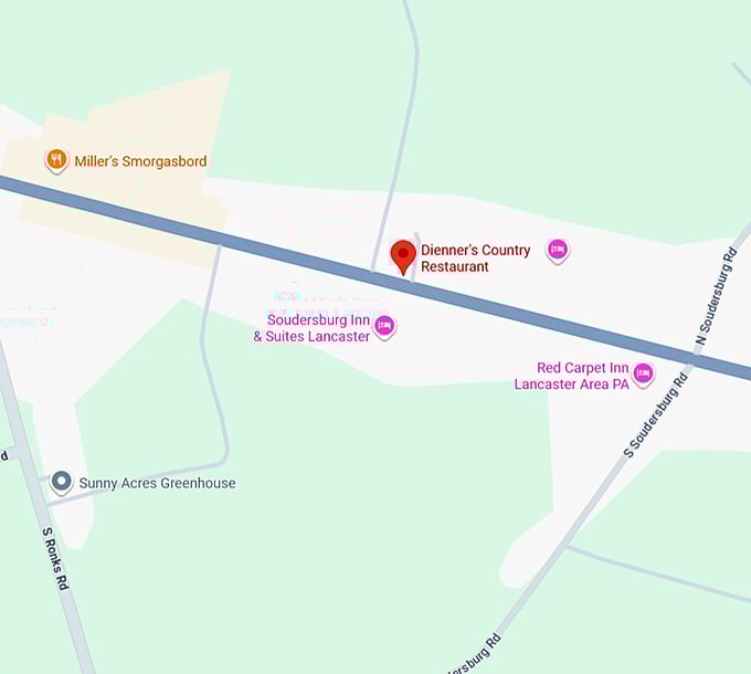 16. dienner’s country restaurant map