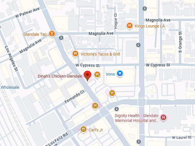 16. dinah's chicken glendale map