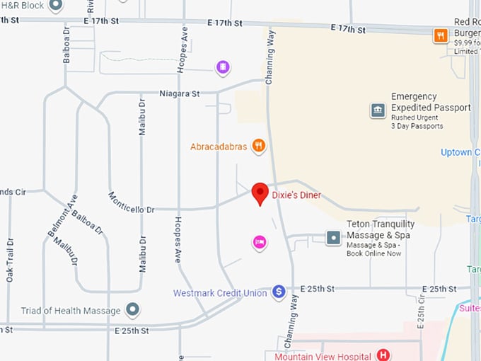 16. dixie’s diner map