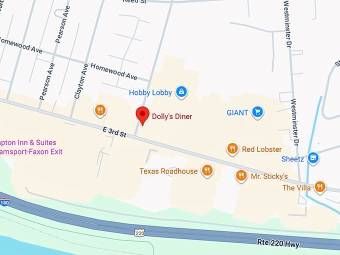 16. dolly's diner map