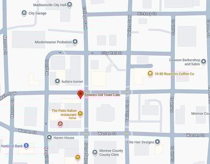16. donna's old town cafe map