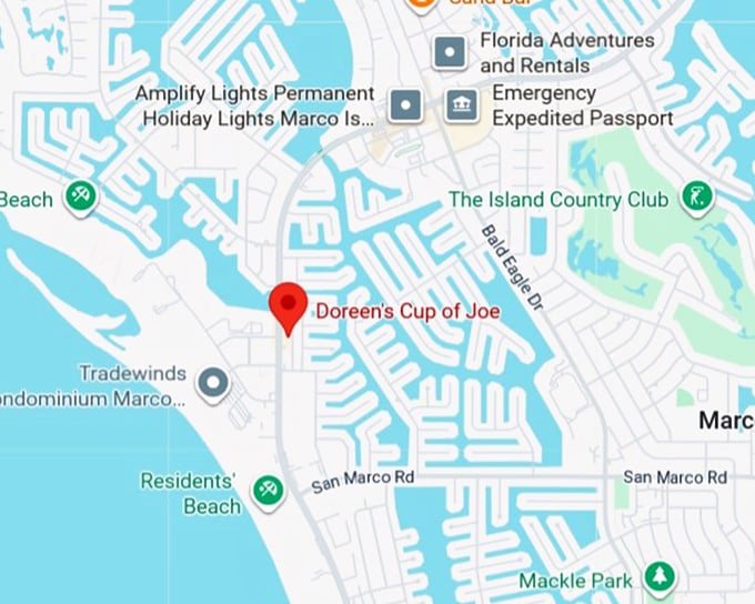16. doreen's cup of joe map