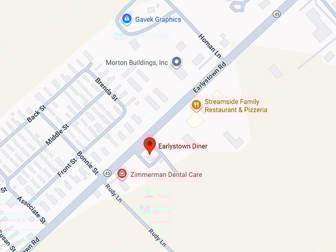 16. earlystown diner map