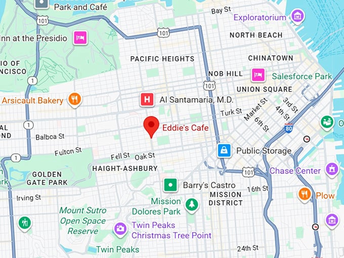 eddie’s café map