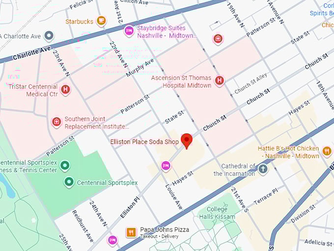 16. elliston place soda shop map