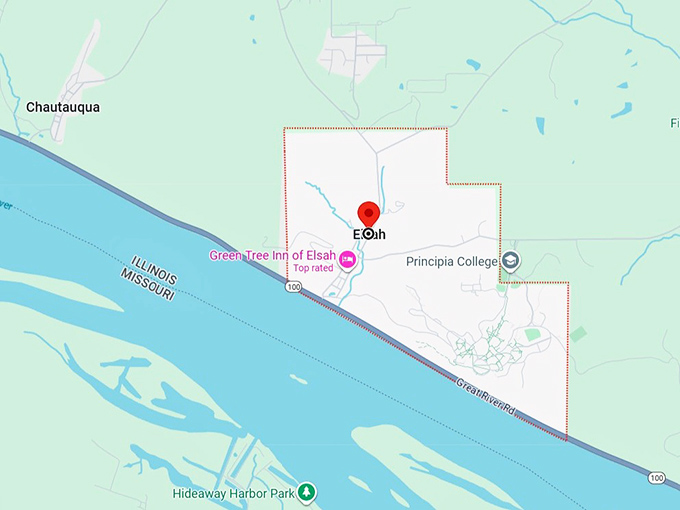 16. elsah, il map