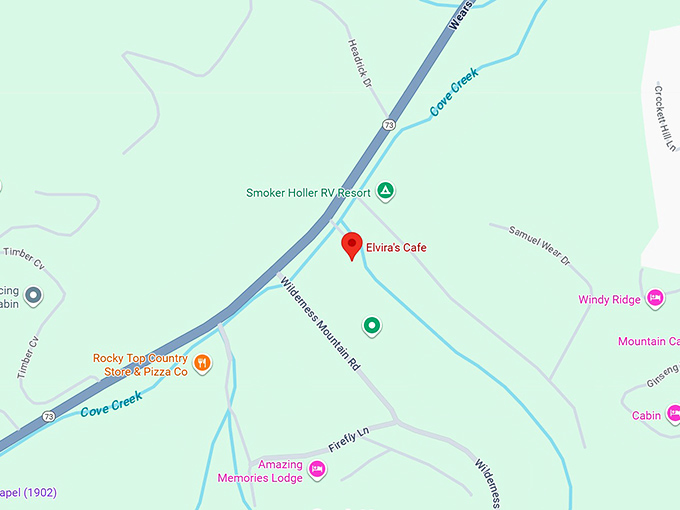 16. elvira's cafe map