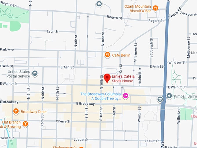 16. ernie's cafe & steak house map
