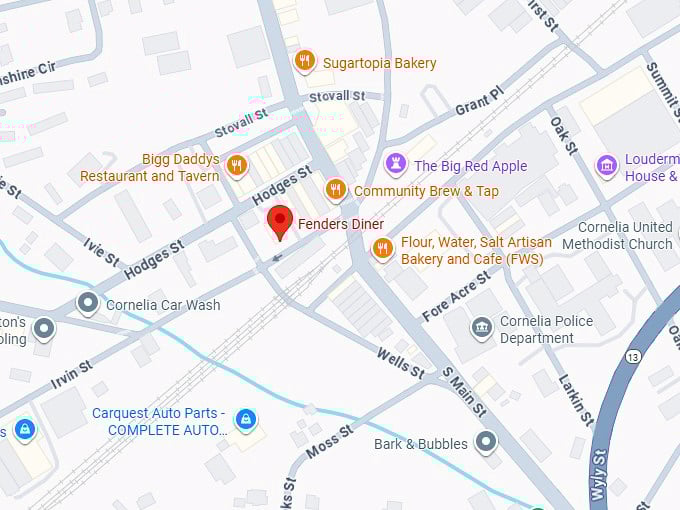 16. fenders diner map