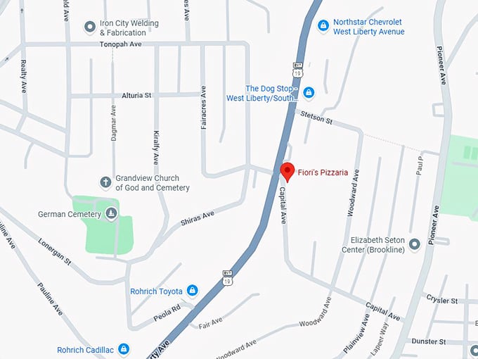 16. fiori’s pizzaria map
