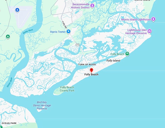 16. folly beach map