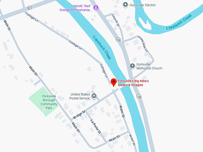 16. forksville’s big mike’s steaks & hoagies map