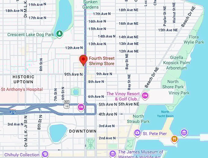 16. fourth street shrimp store map
