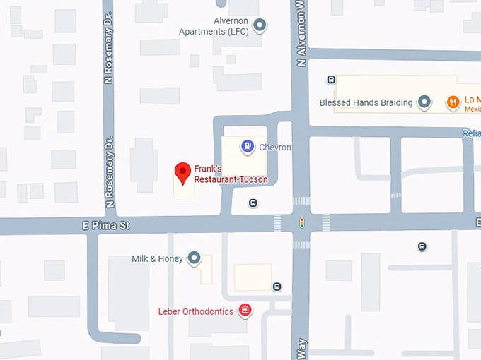16. frank's restaurant tucson map