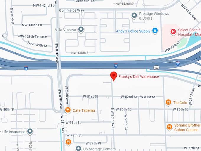 16. franky's deli warehouse map