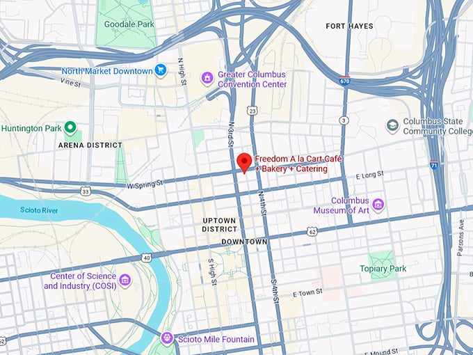 16. freedom a la cart café + bakery + catering map