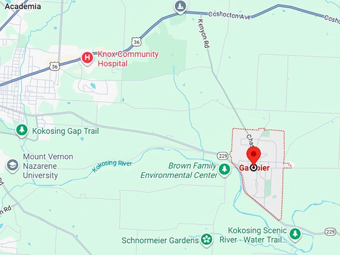 16. gambier, oh map