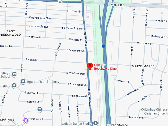 george’s beechwold diner map