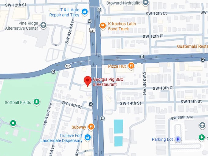 georgia pig bbq & restaurant map