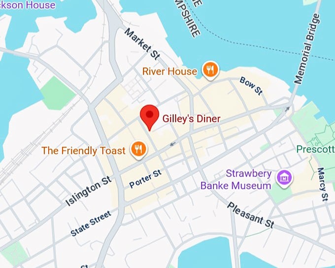16. gilley’s diner map