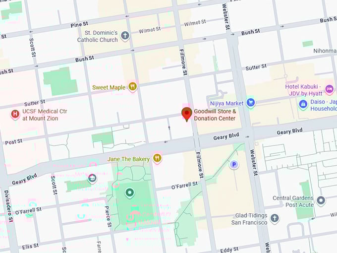 16. goodwill store & donation center (1669 fillmore st) map