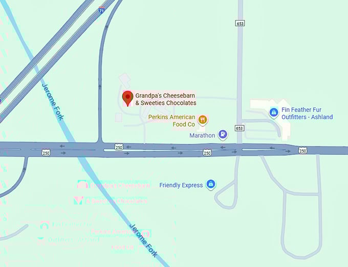 16. grandpa’s cheesebarn & sweeties chocolates map