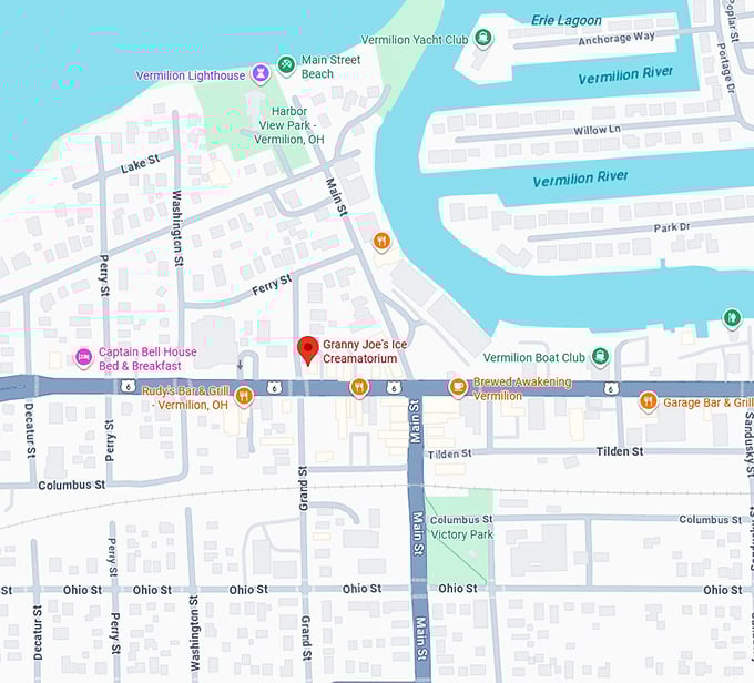 16. granny joe’s ice creamatorium map