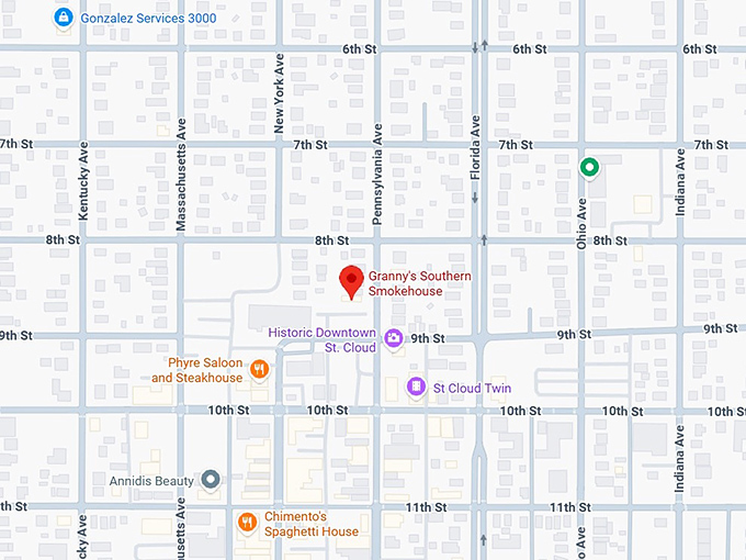 16. granny’s southern smokehouse map