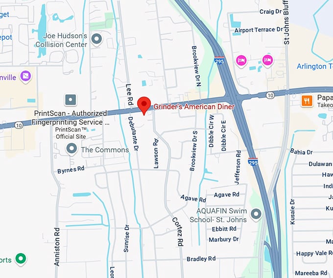 16. grinder's american diner map