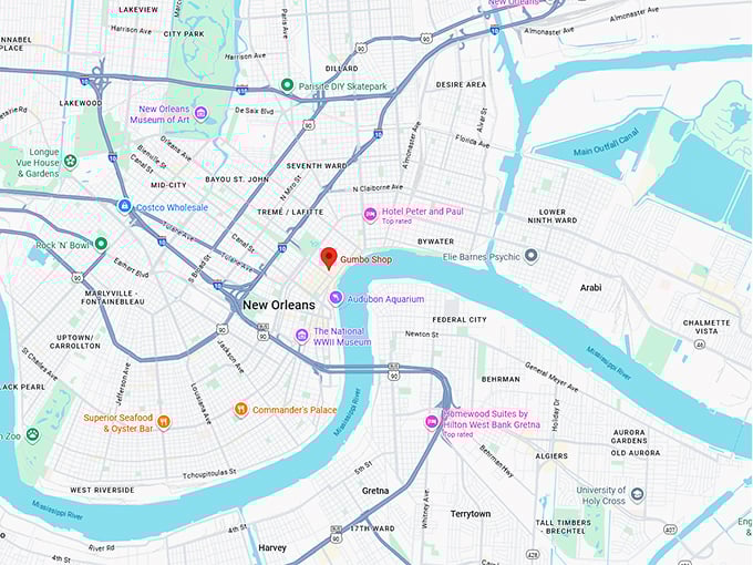 16. gumbo shop map