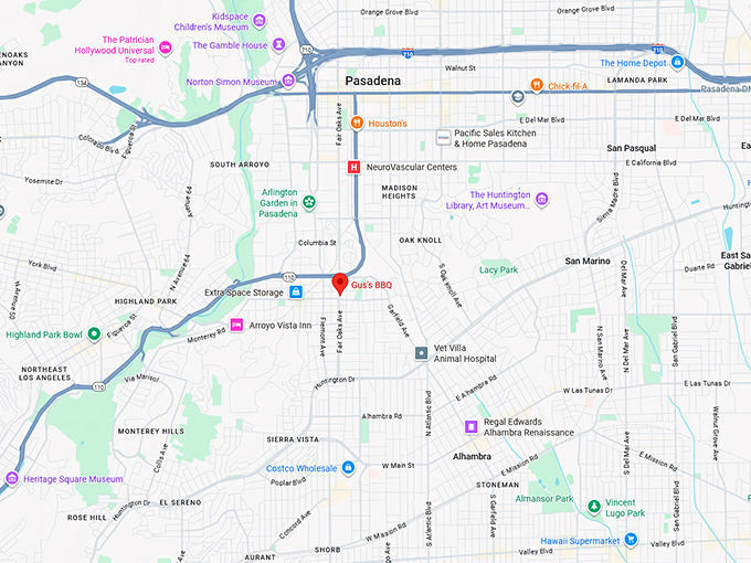 16. gus's bbq map
