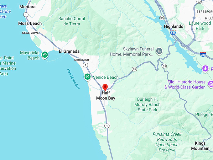 16. half moon bay ca map